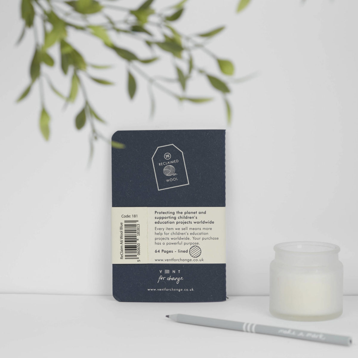 Notebook A6 Blue Wool - Reclaim - VENT for Change VENT for Change