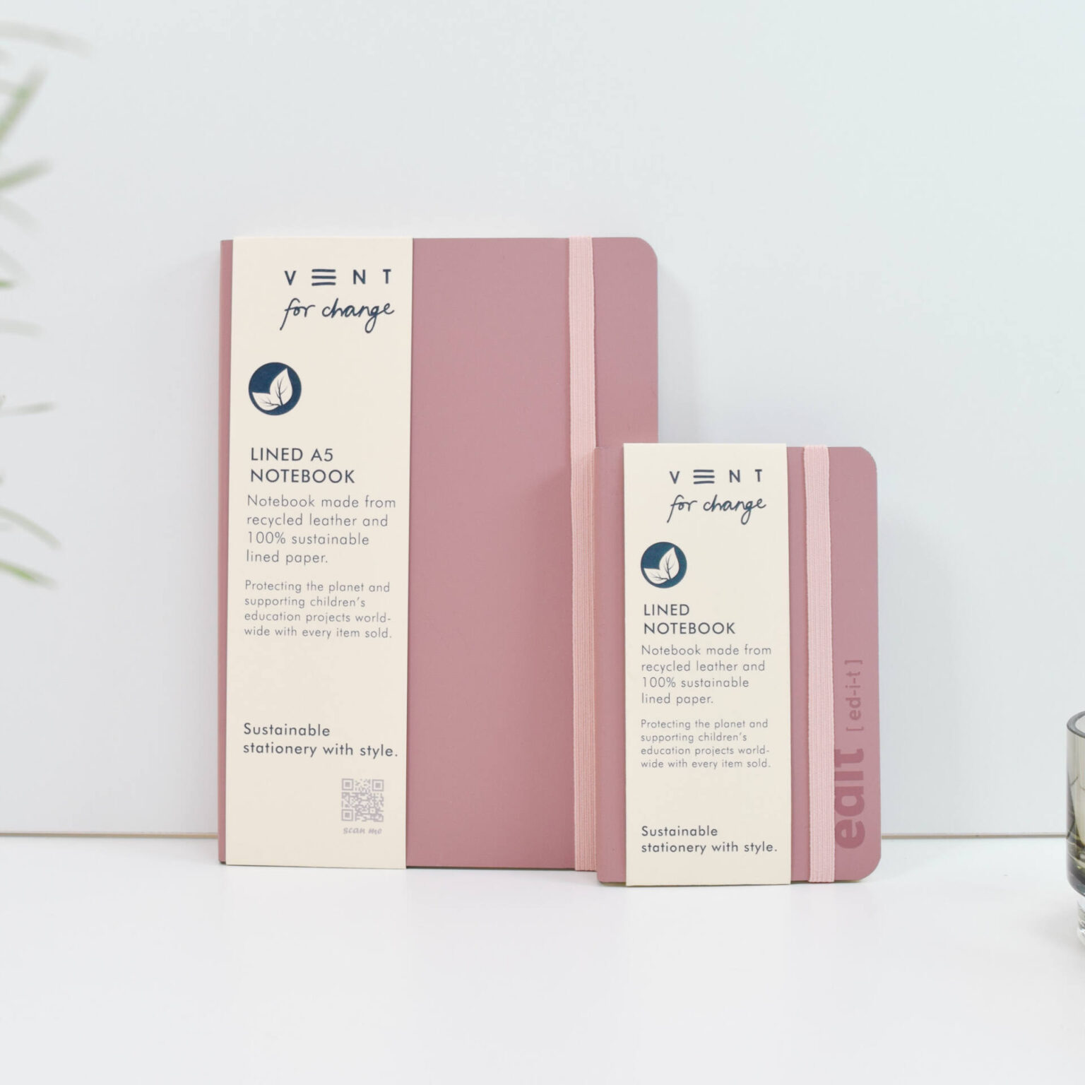 A5 & A6 recycled leather Luxury notebooks Green - VENT for Change VENT ...