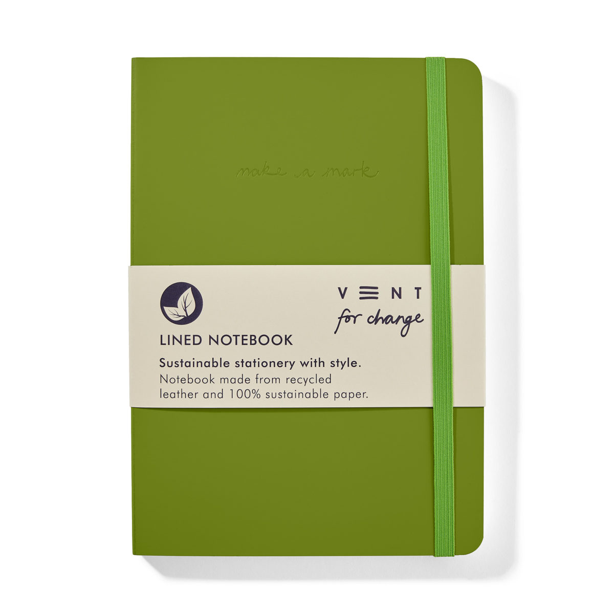 Notebook Recycled Leather A5 - Green - VENT for Change VENT for Change